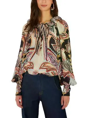 FARM RIO Tapestry Dream Ruffled Blouse