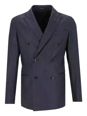 Emporio Armani City Line Double-breasted Suit - Blue