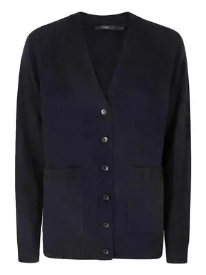 Seventy Button-up Patch-pocket Cardigan - Blue