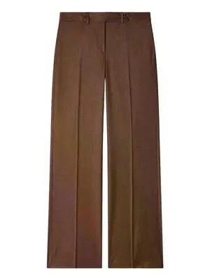 Paul Smith Wool-cashmere Flannel Bootcut Trousers - Brown