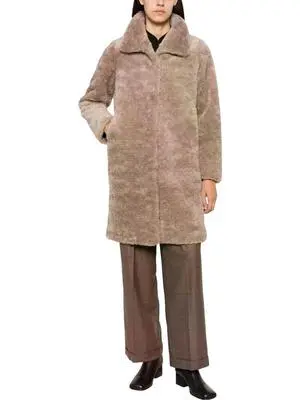 BOMBOOGIE Sherpa Fleece Coat - Brown