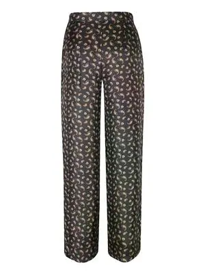 Max Mara Paisley-print Silk Trousers Blue