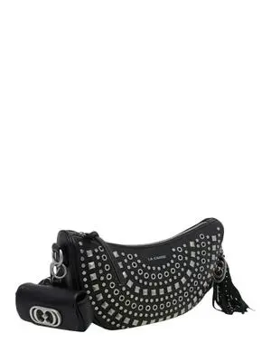 LA CARRIE Stud-embellished Crossbody Bag - Black