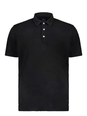 Fedeli Short-sleeve Polo Shirt - Black