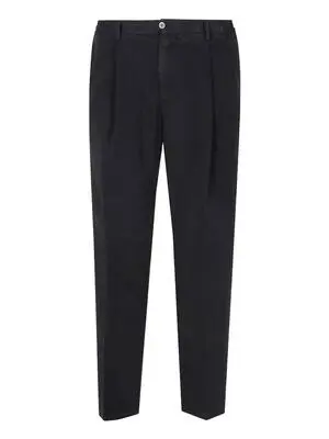 BRIGLIA 1949 Courmayeur Pleated Cotton Trousers - Blue