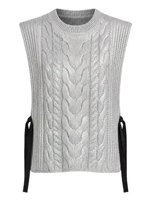 Liviana Conti Cable-knit Side-tie Vest - Grey
