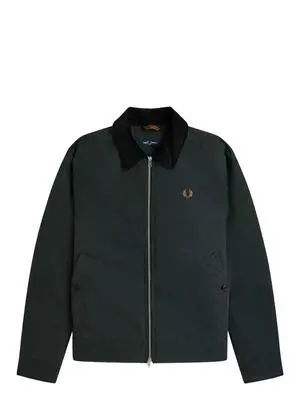 Fred Perry Corduroy-collar Logo-embroidered Jacket - Green