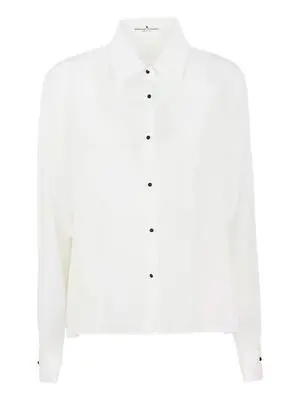 Ermanno Scervino Long-sleeved Silk Shirt - White