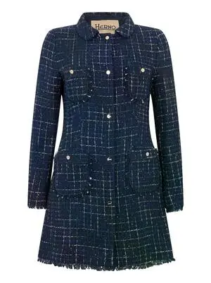 HERNO Tweed Frayed-edge Coat