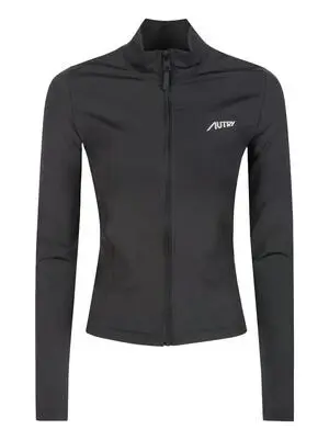 AUTRY Logo-print Zip-up Jacket - Black