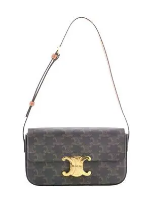 Celine Triomphe East-west Triomphe Coated Canvas Shoulder Bag - Brown