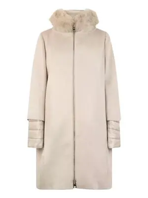 Herno Fur-trim Quilted-cuff Jacket - Neutrals