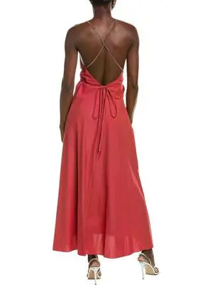 Brunello Cucinelli Maxi Criss-cross Back Flared Dress - Red