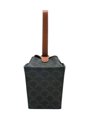 Celine 2021 Triomphe Coated Canvas Strap Box Bag Handbag - Brown