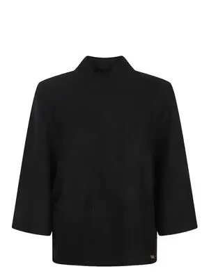 FAY High-neck Raglan-sleeve Sweater - Black