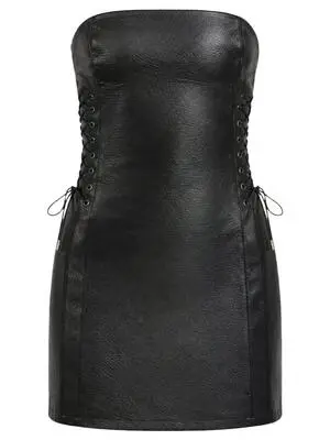 OW Lace-up Strapless Dress
