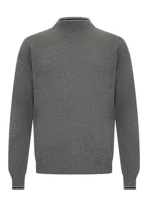 Fedeli Cashmere Mock-neck Sweater - Grey