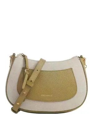 COCCINELLE Leather-trim Canvas Shoulder Bag