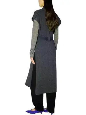 Liviana Conti Mavis Belted Ribbed-knit Cardigen-coat - Grey