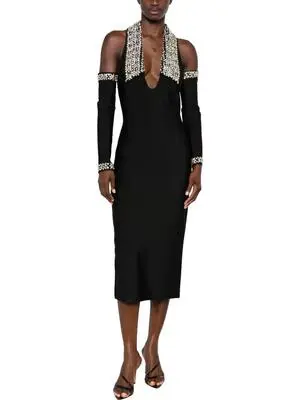 ALESSANDRO LEGORA Crystal-embellished Midi Dress - Black