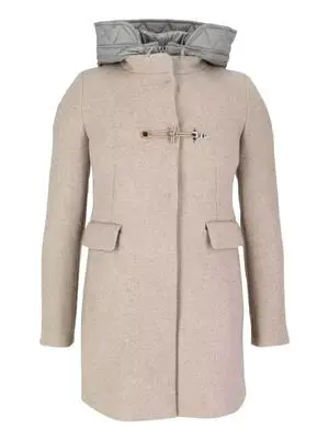 FAY Toggle-fastening Hooded Coat Neutrals