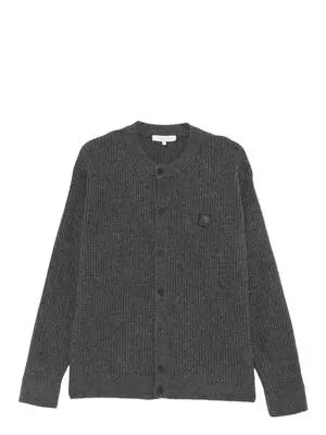 Maison Kitsuné Fox Head Ribbed-knit Cardigan - Grey