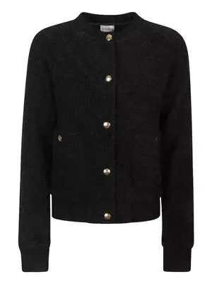 Moncler Bouclé-knit Button-up Cardigan - Black