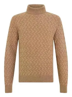 Fedeli Cable-knit Roll-neck Sweater - Neutrals