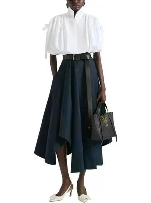 Givenchy Cropped Shirt In Poplin With Ruched Details - White
