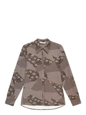 Malìparmi Mosaic Kimono Geometric-print Shirt - Grey