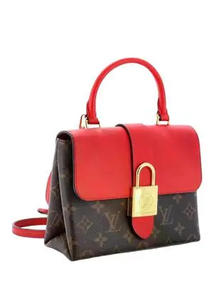 LOUIS VUITTON Locky Handbag Monogram Canvas With Leather Bb Satchel - Red