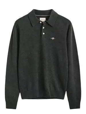 Gant Long-sleeve Polo Shirt - Grey
