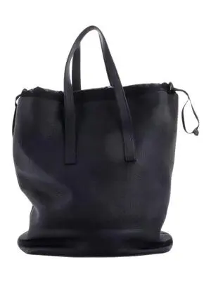 LOUIS VUITTON Cabas Light Drawstring Bag Initials Taurillon Leather Tote Bag - Black