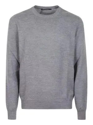Tagliatore Crew-neck Knitted Sweater - Grey