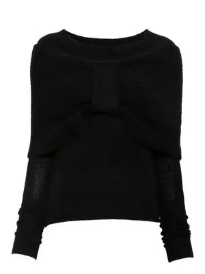 Ermanno Scervino Bow-detail Cashmere Sweater - Black