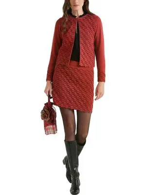 Malìparmi Winter Wave Jacquard-knit Cardigan - Red
