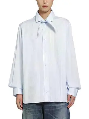 SALON C. LUNDMAN Bandana Striped Shirt - Blue