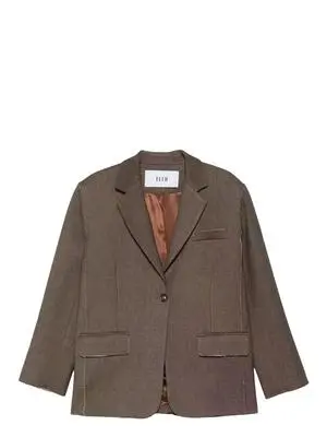 ELEH Raw-edge Notched-lapel Jacket - Brown