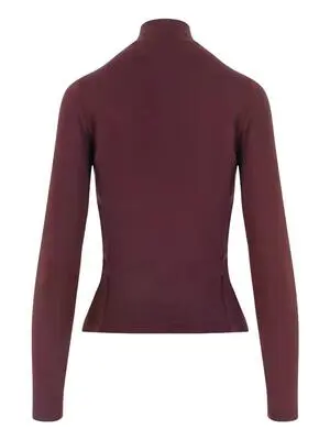 AUTRY Zip-up High-neck Sweater - Red