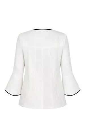 Frank Lyman Crinkled Bell-sleeve Jacket - White