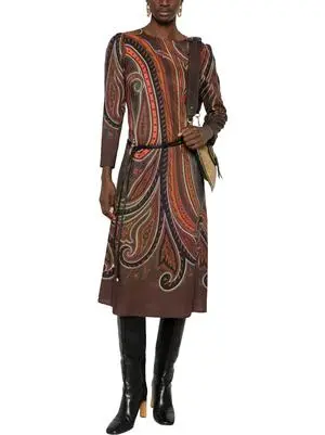 ETRO Paisley-print Long-sleeve Dress