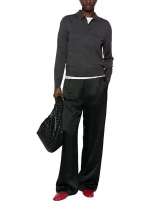 ELEH Long-sleeve Polo Sweater - Grey