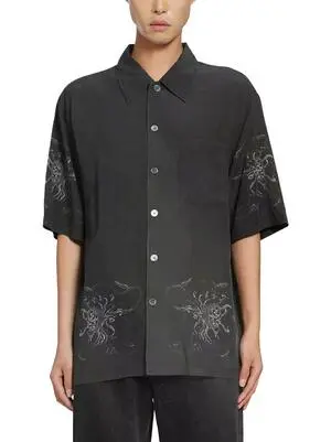 Our Legacy Every Floral-embroidered Shirt - Black