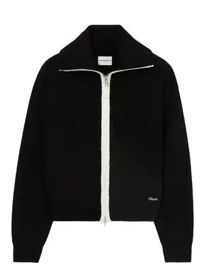 Claudie Pierlot Zip-neck Knitted Cardigan - Black