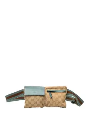 Gucci 2000-2015 Gg Canvas Web Double Pocket Belt Bag - Neutrals
