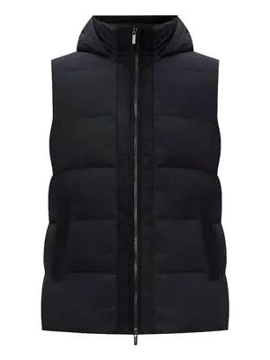 Peserico Quilted Hooded Gilet - Black