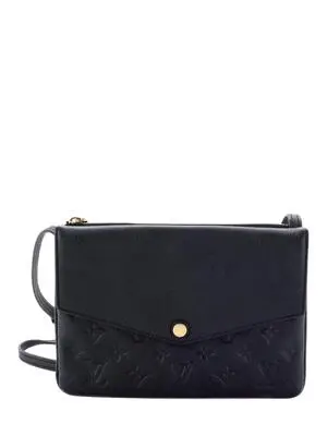 LOUIS VUITTON Twice Handbag Monogram Empreinte Leather Crossbody Bag - Black