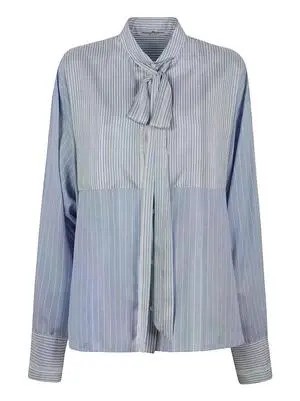 Ermanno Scervino Striped Lace-trim Shirt - Blue
