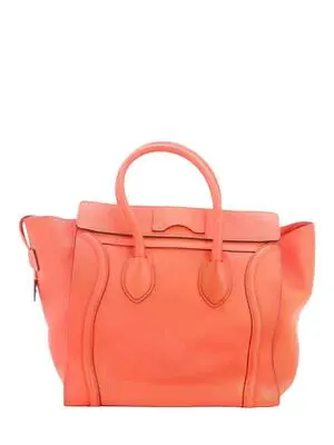 Celine Luggage Bag Grainy Leather Mini Tote Bag Red