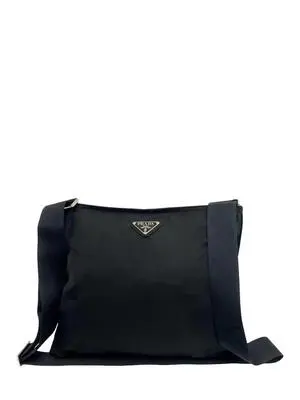 Prada 2000-2013 Tessuto Zip Top Crossbody Bag - Black